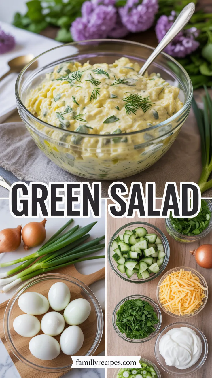 Creamy Green Salad – Fresh Spring Recipe with Eggs & Herbs